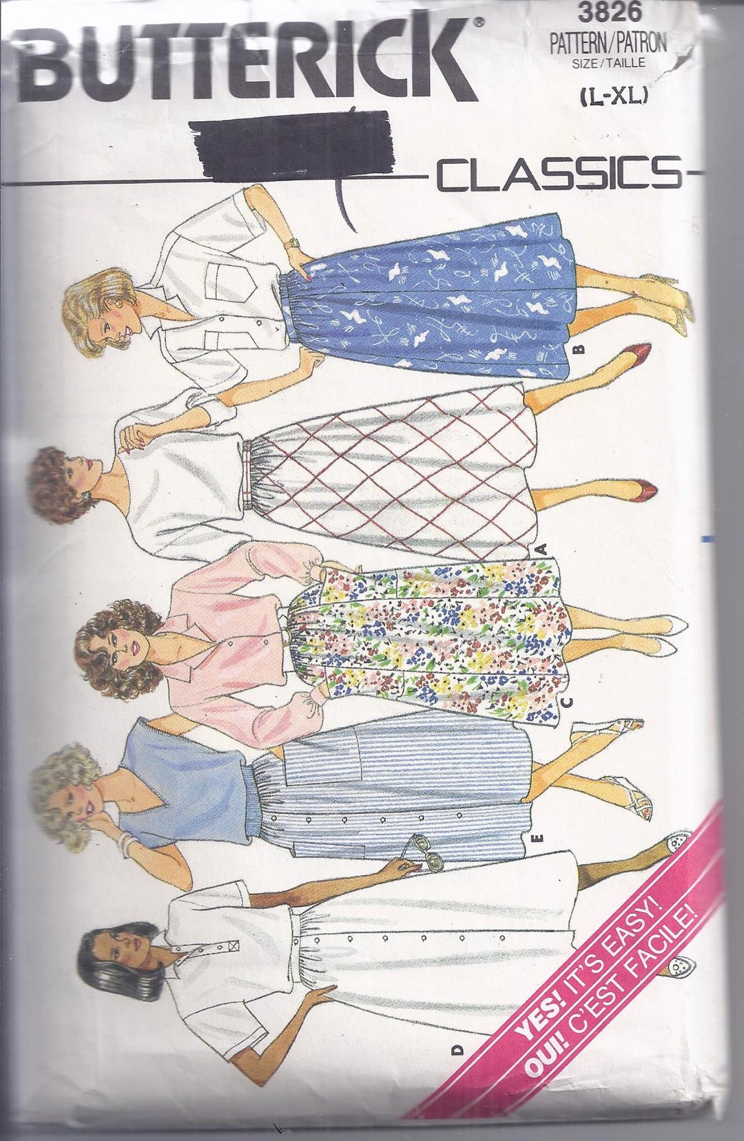 Butterick 3826 Sewing Pattern From 1986: Misses A-line or Flared Skirts ...