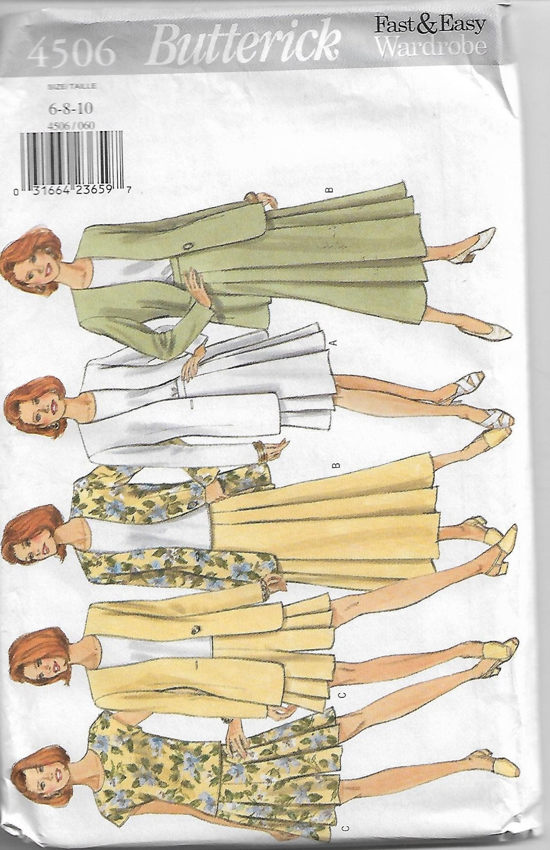 Butterick 4506 Sewing Pattern From 1996. Misses' Unlined Jacket, Shorts ...