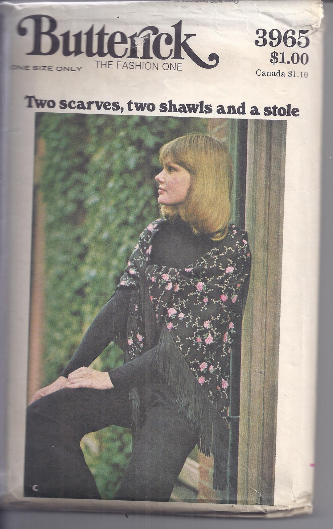 Butterick Sewing Pattern # 3965 From the 1970's. Misses Two Scarves ...