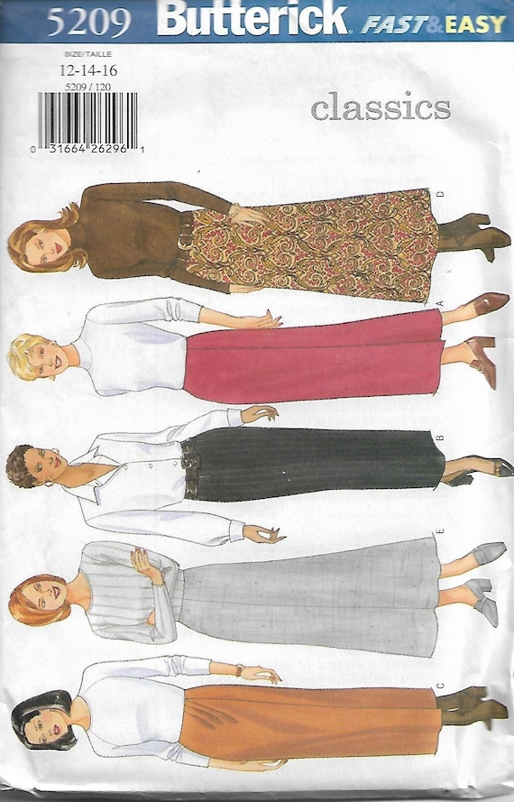 Butterick 5209 Sewing Pattern From 1997. Misses' Skirts. | Etsy