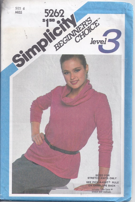 Simplicity Sewing Pattern 5262 From 1981. Misses Pullover Top | Etsy