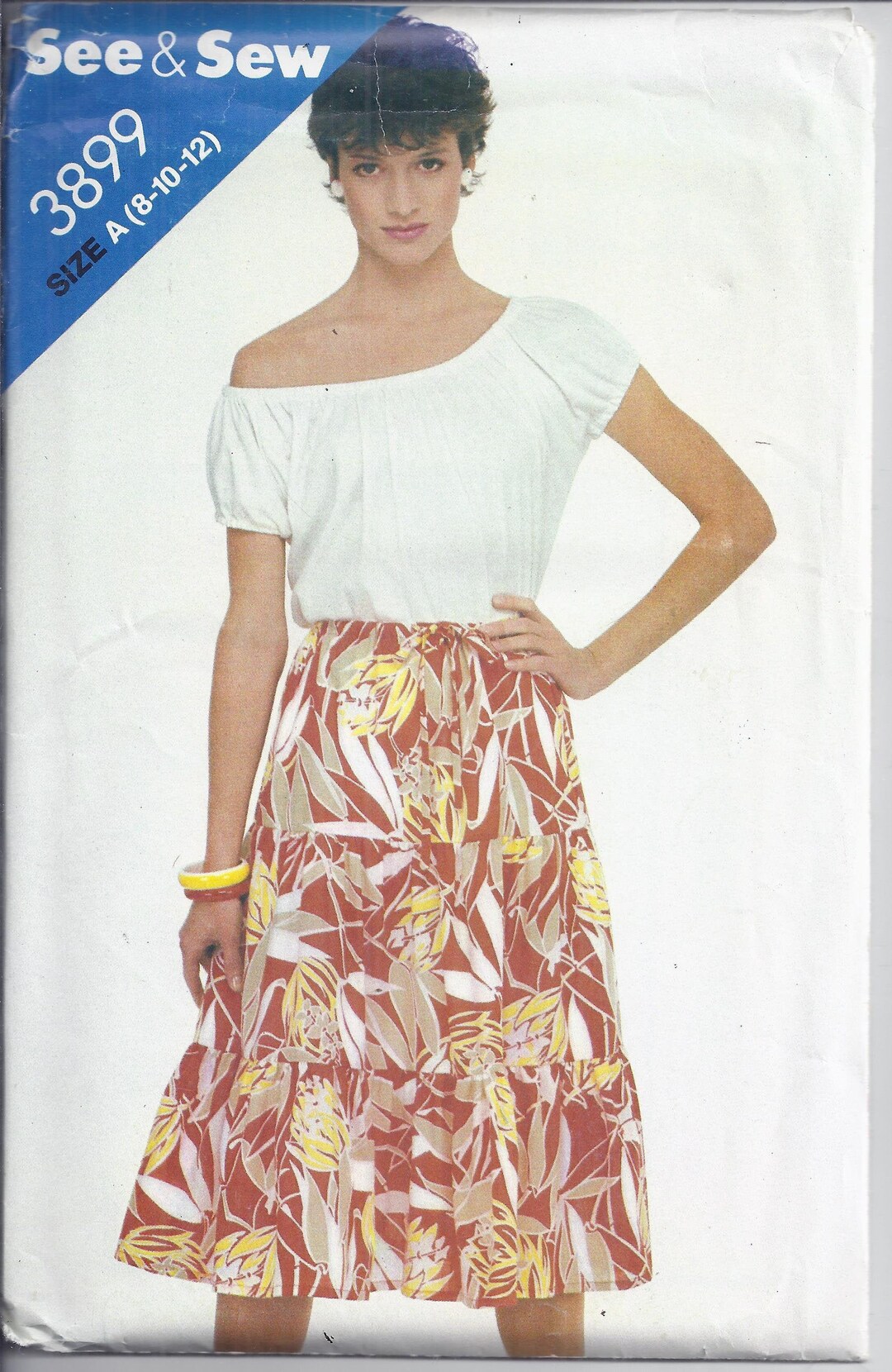 Butterick Pattern #3899 From 1980's. Misses Peasant Top and Ruffled ...