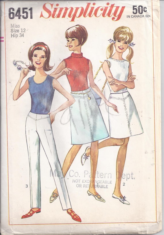 Simplicity 6451 Vintage Sewing Pattern from 1966: Misses | Etsy