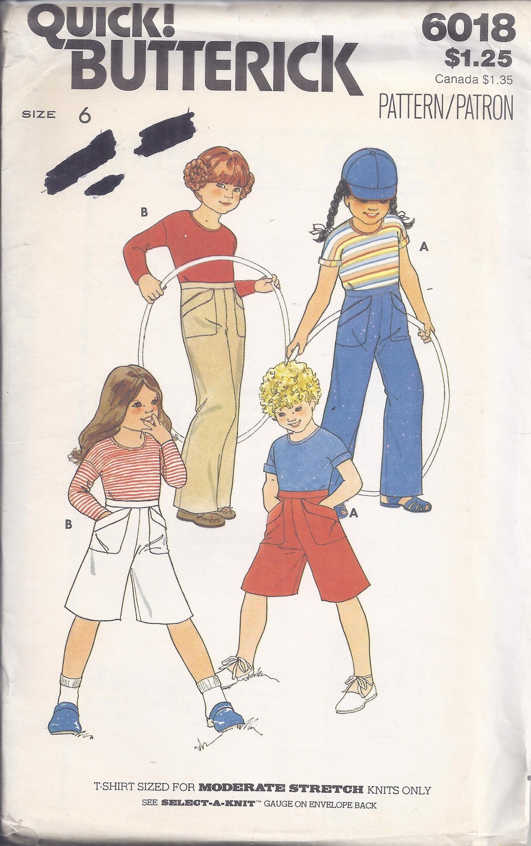 Butterick Sewing Pattern 6018 From the 1980's. Child's T-shirt ...