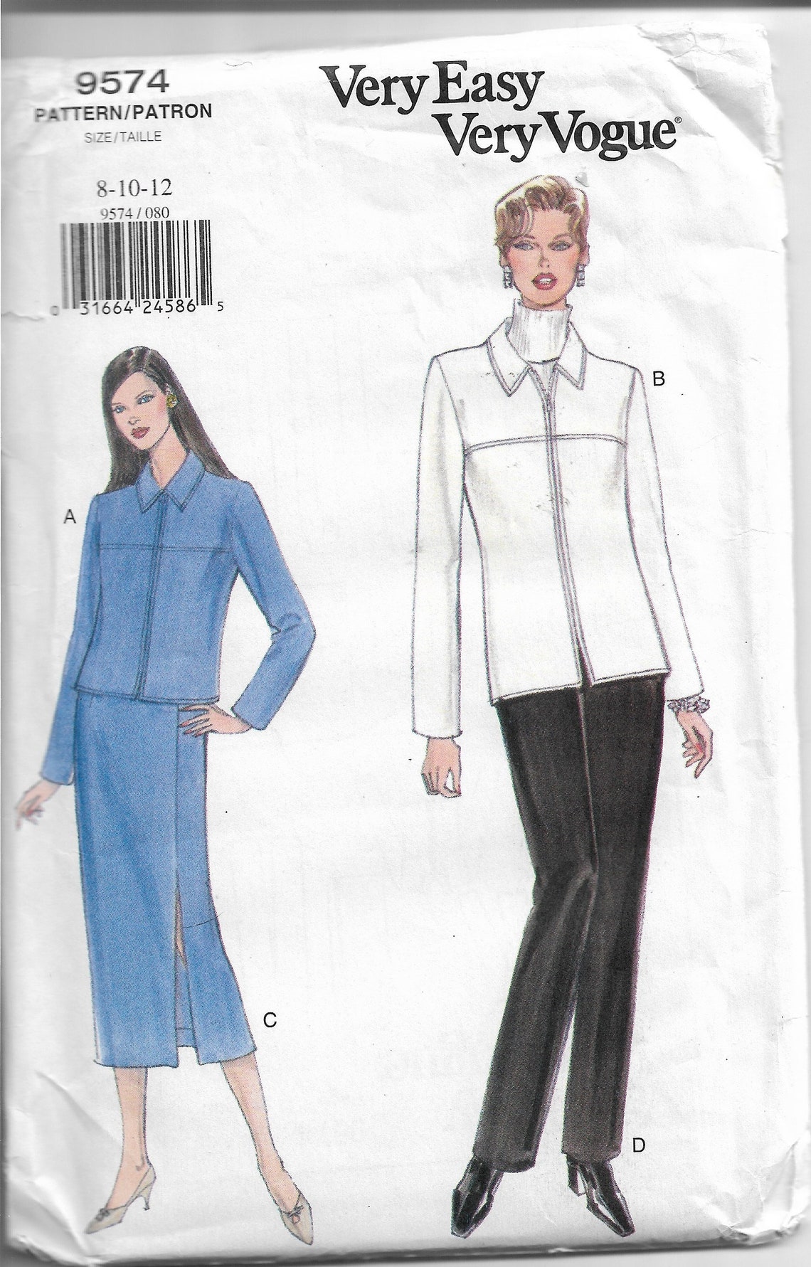 Vogue Sewing Pattern 9574 From 1996. Misses Loose Fitting - Etsy