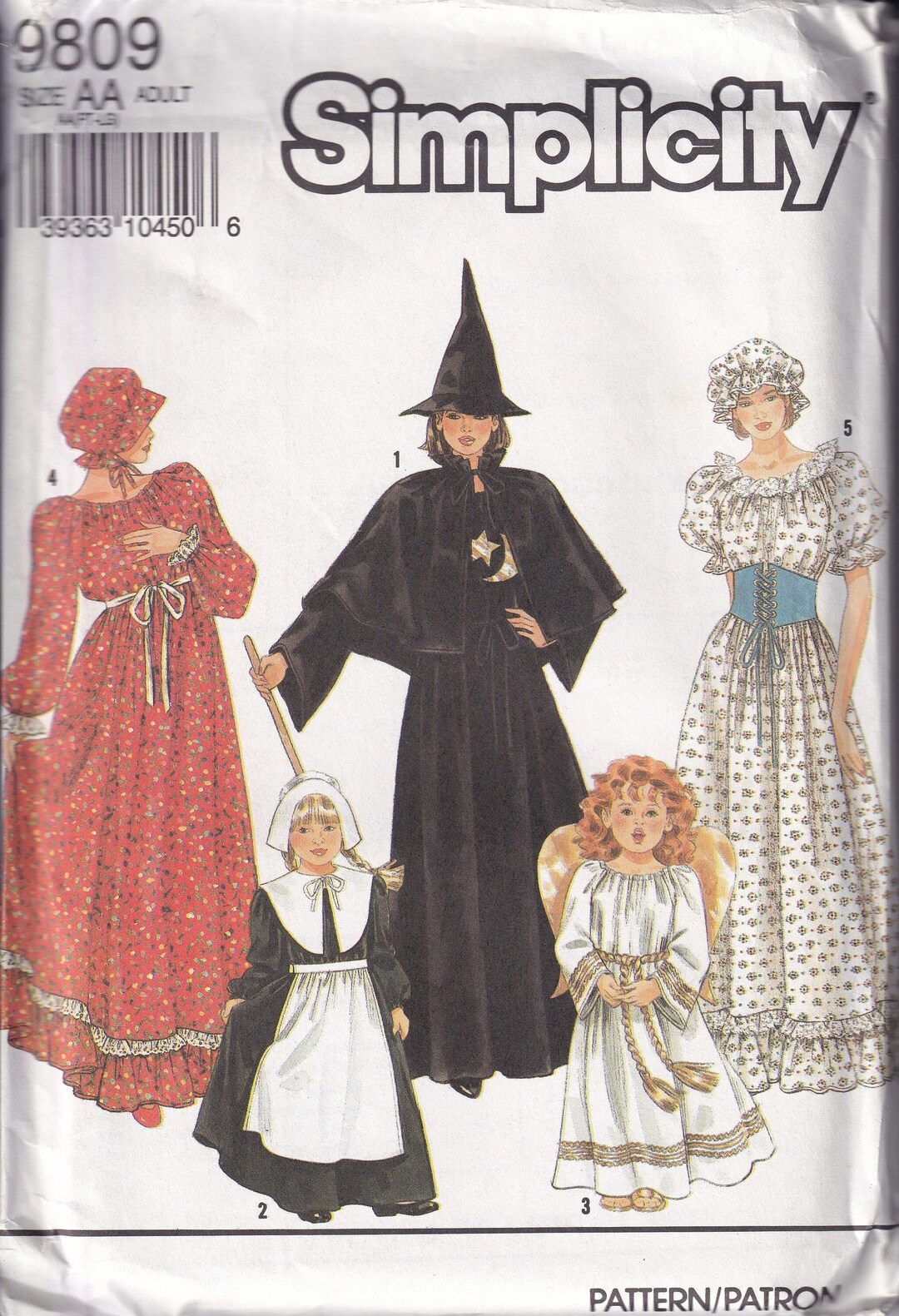 Simplicity 9809 Sewing Pattern Costume for Adults From 1990: - Etsy