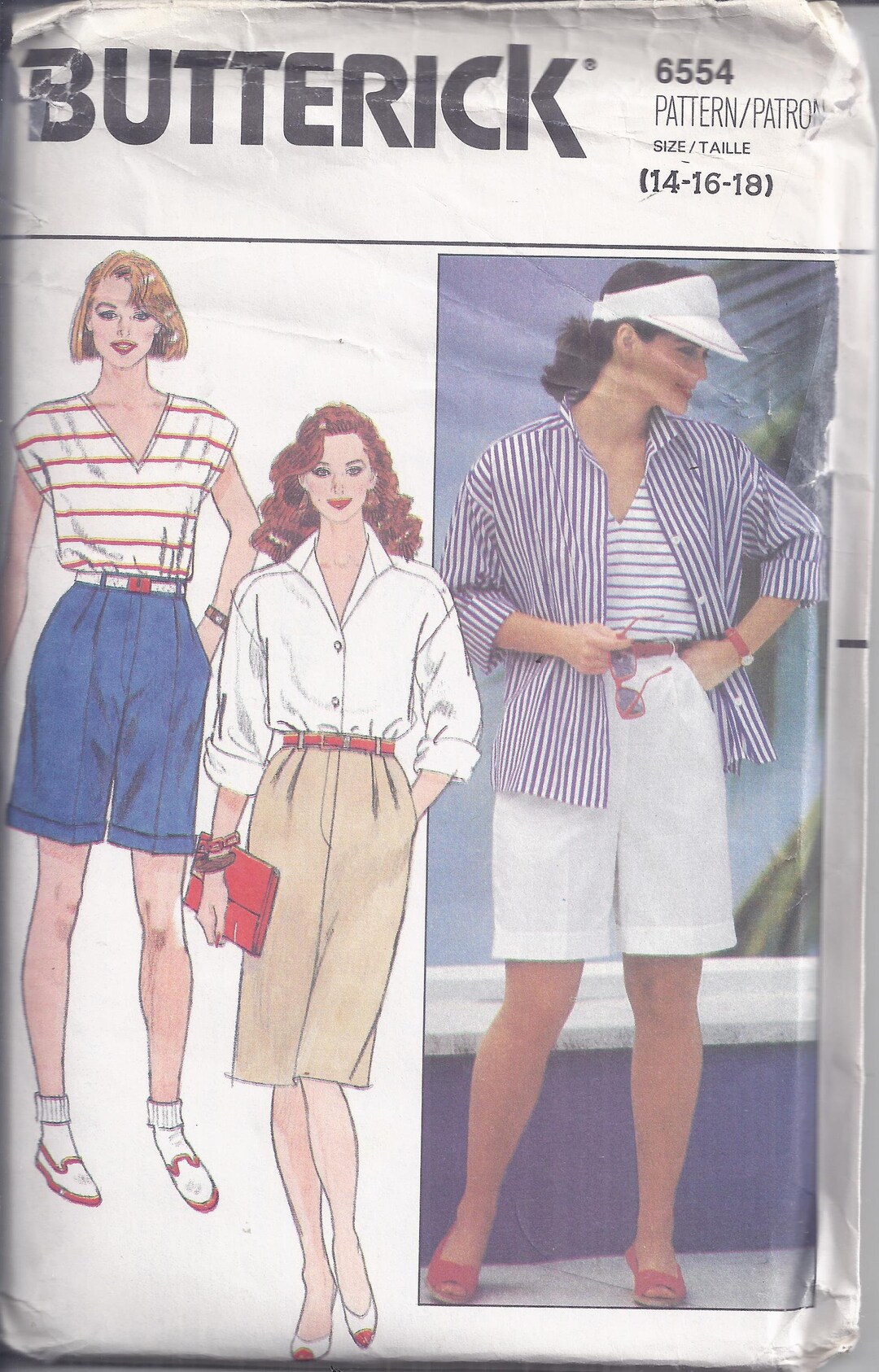 Butterick 6554 Sewing Pattern From 1980's. Misses Shirt, Top, Skirt ...