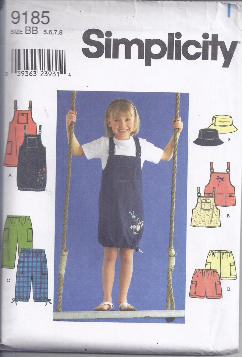 Simplicity 9185 Sewing Pattern From 2000. Childs Sundress or Jumper ...