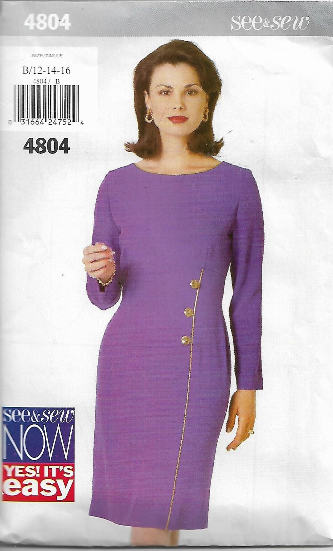 Butterick/see and Sew 4804 Sewing Pattern From 1996. Easy Pattern ...