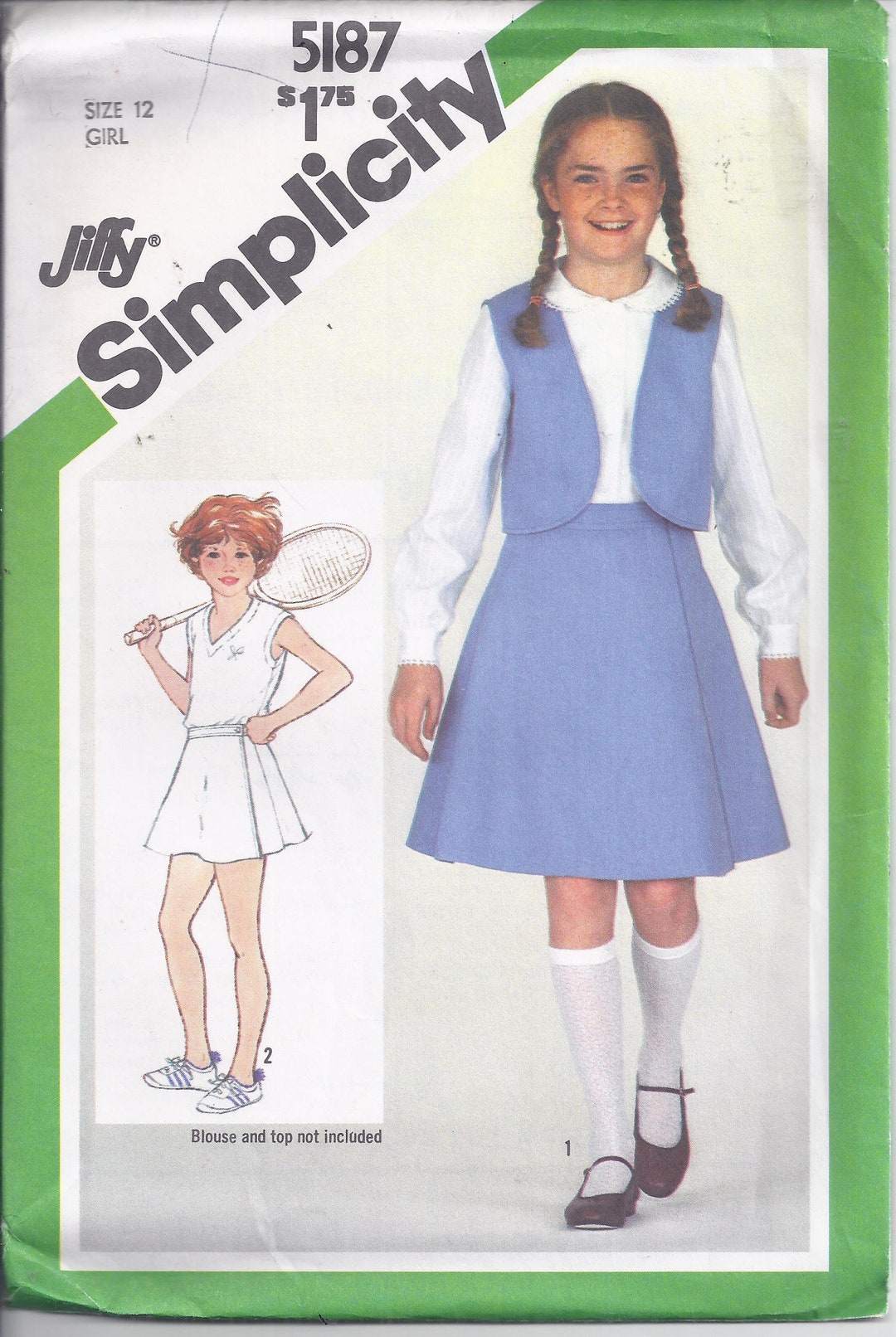 Simplicity 5187 Sewing Pattern From 1981. Girls' Front Wrap Skirt in ...