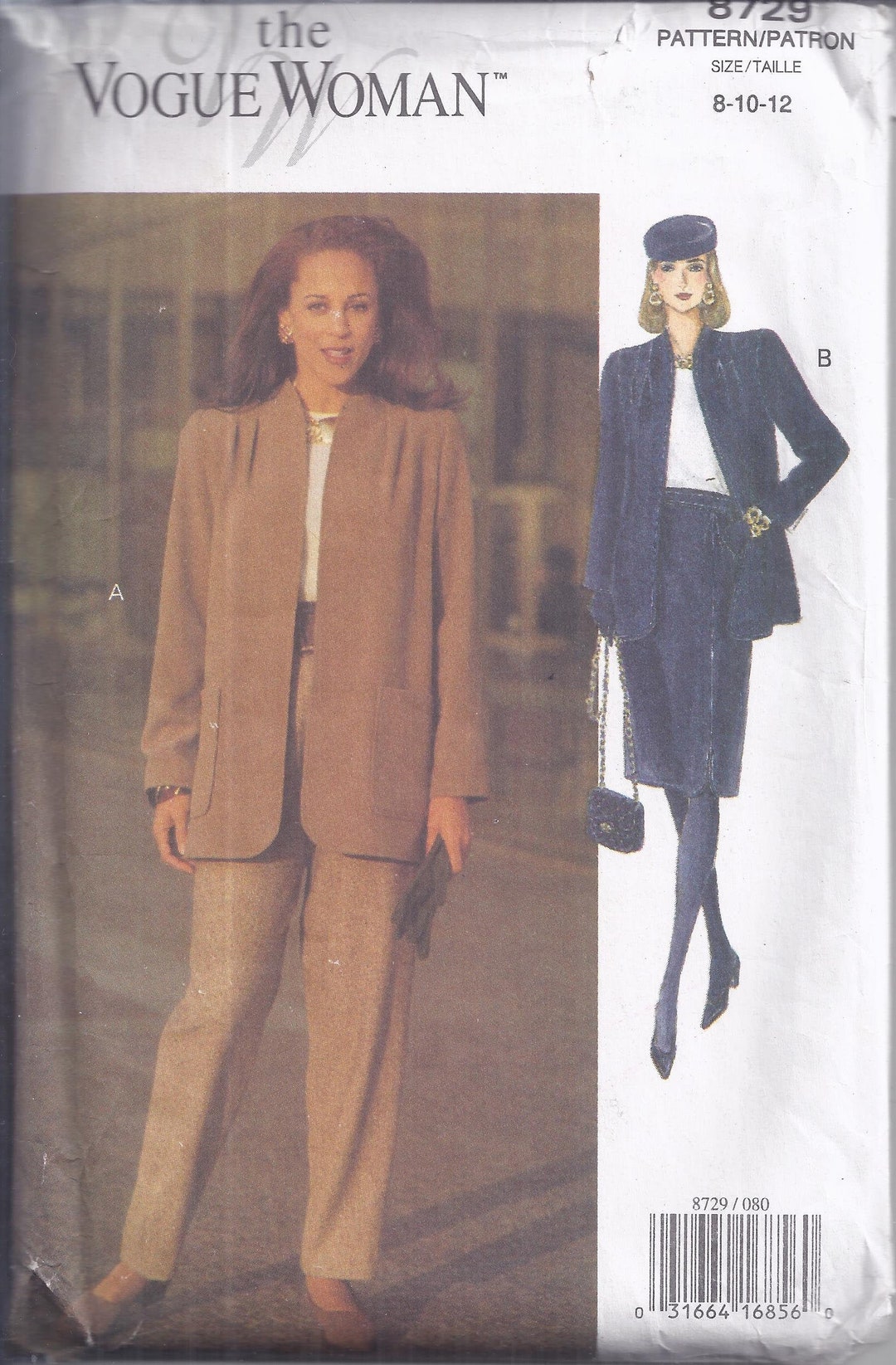 Vogue Pattern 8729 From 1993. Misses Lined Jacket, Straight Skirt and ...