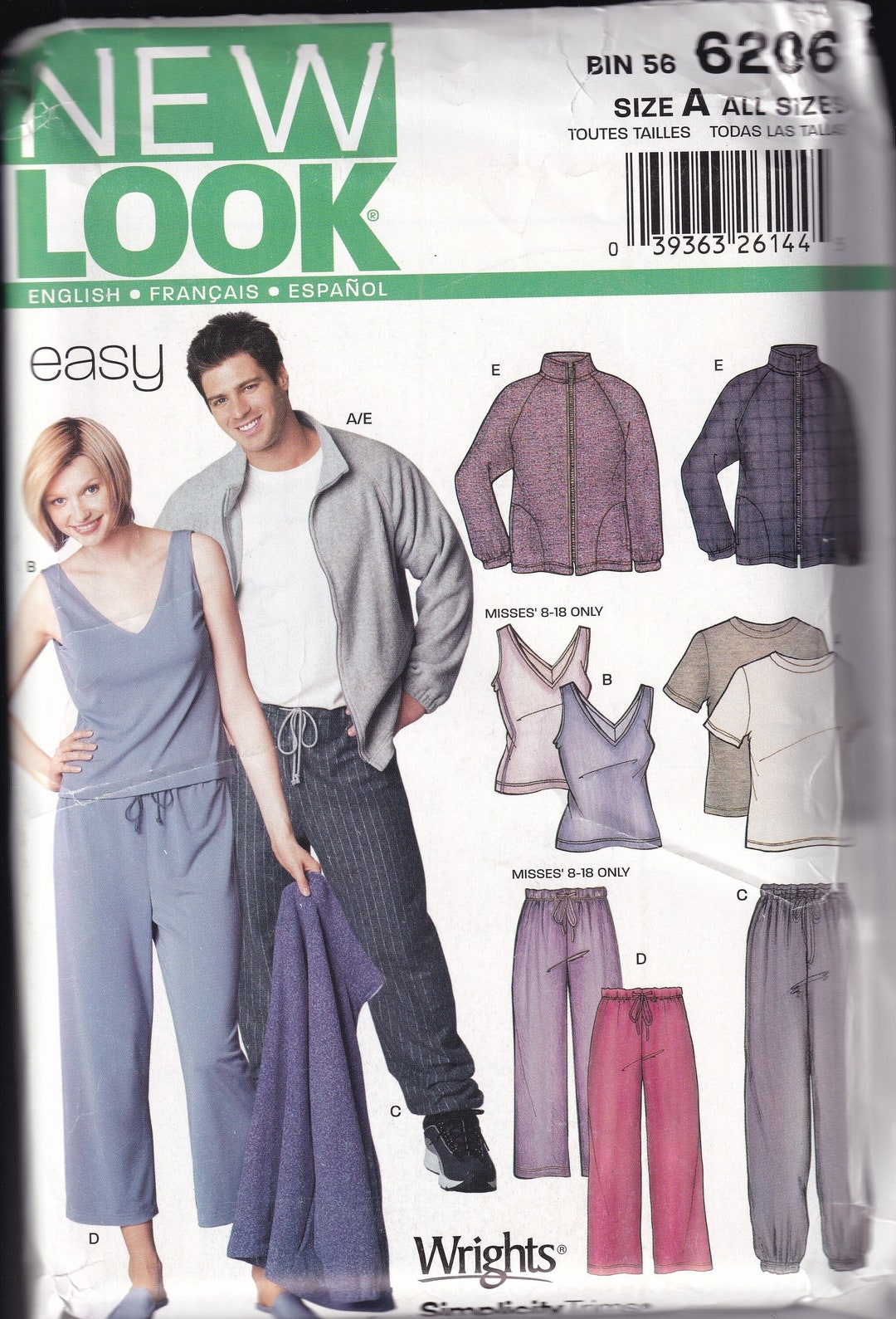 New Look Sewing Pattern 6206 From the 2002. Unisex and Misses Shirts ...