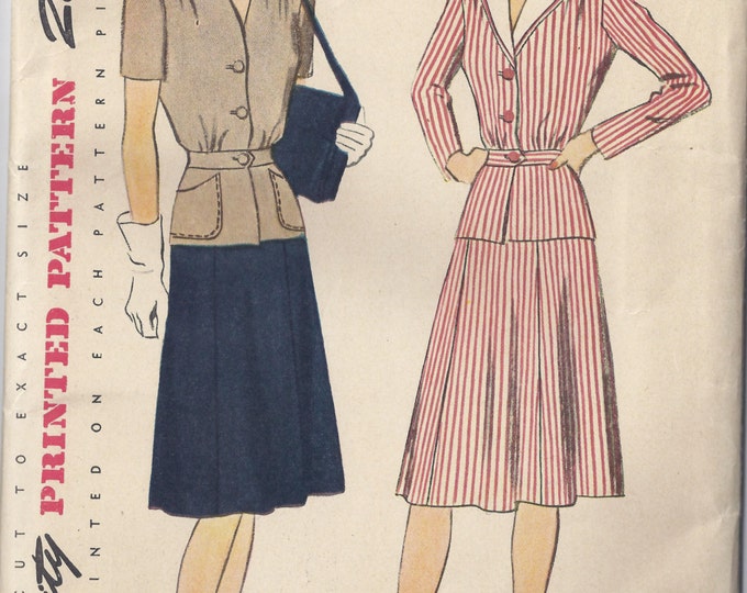 Simplicity Sewing Pattern # 4645 From the Mid 1940's. Misses Two Piece ...