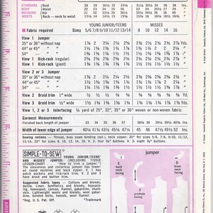 Simplicity Sewing Pattern 7825 From 1968. Misses Jumper. Bust 32 1/2 ...