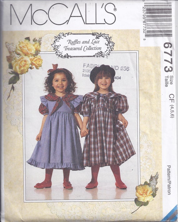 Mccall's 6773 Sewing Pattern From 1993. Girls Dress and | Etsy