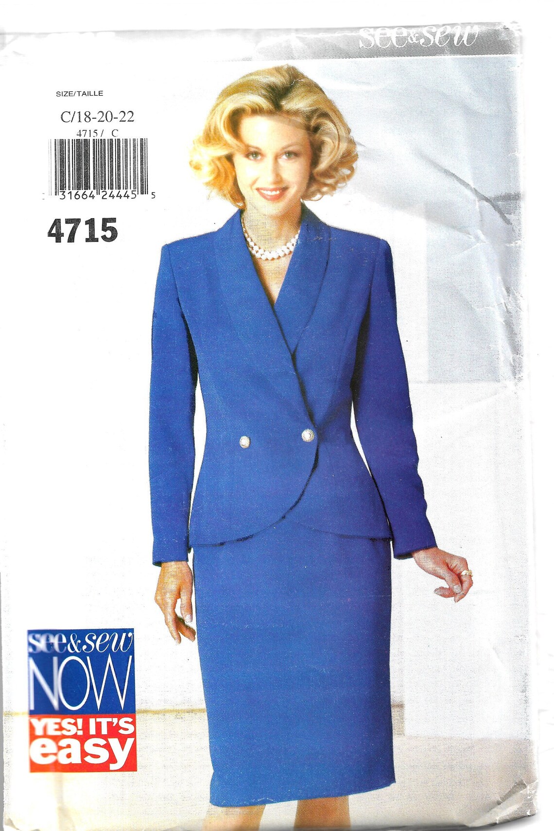 Butterick 4715 Sewing Pattern From 1996. Misses Unlined Jacket and ...