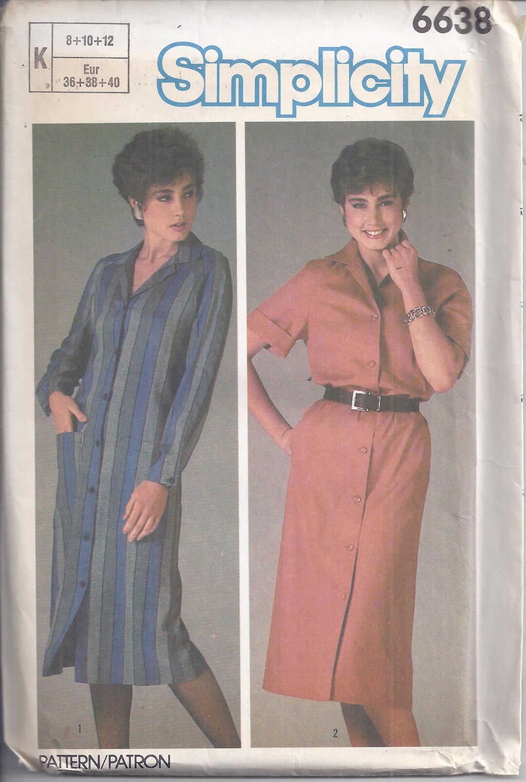 Simplicity 6638 Sewing Pattern From 1984. Misses Easy to Sew Dress ...