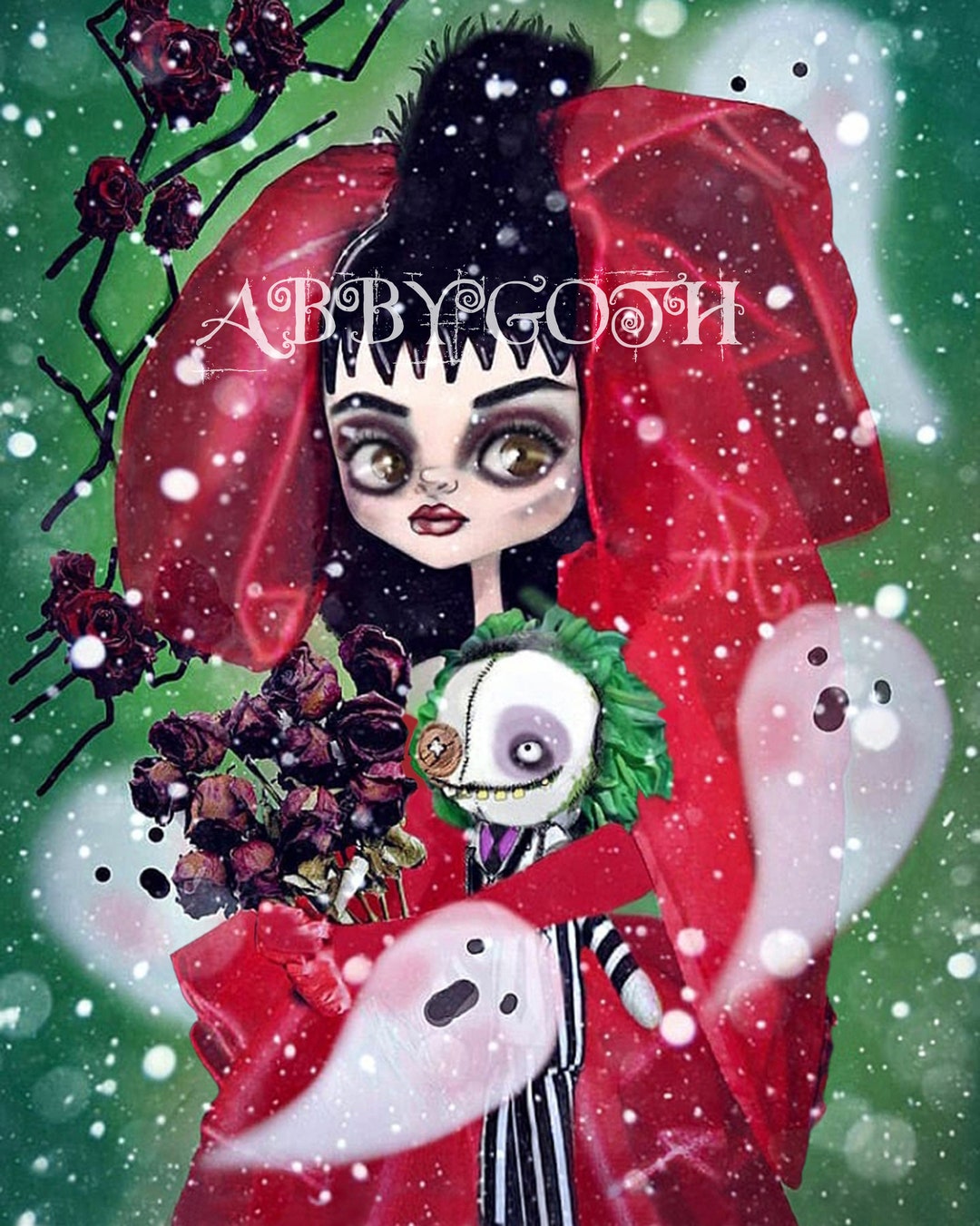 Lydia Deetz Beetlejuice Postcard Big Eyes Limited Edition - Etsy