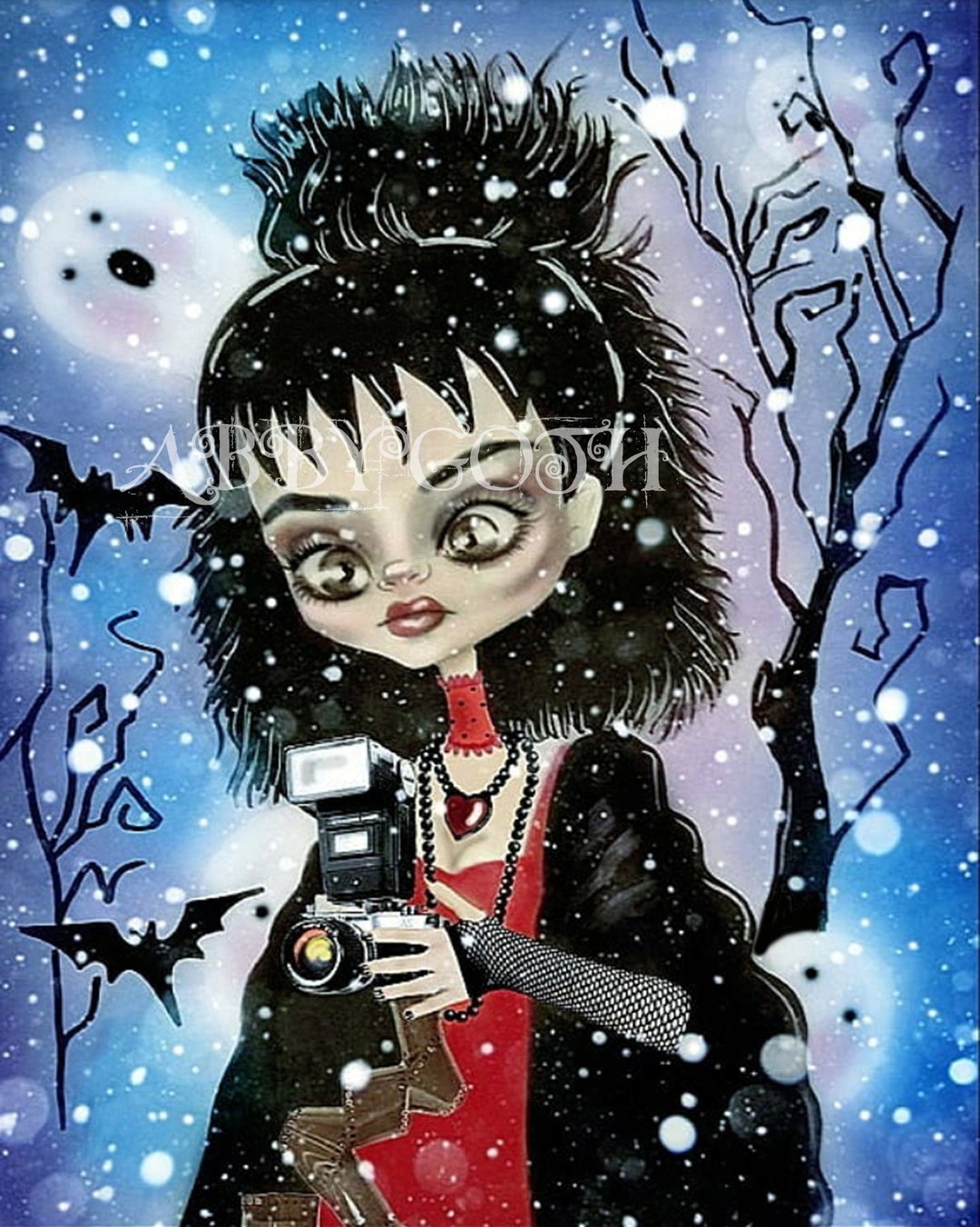 Lydia Deetz Beetlejuice Postcard Big Eyes Limited Edition - Etsy