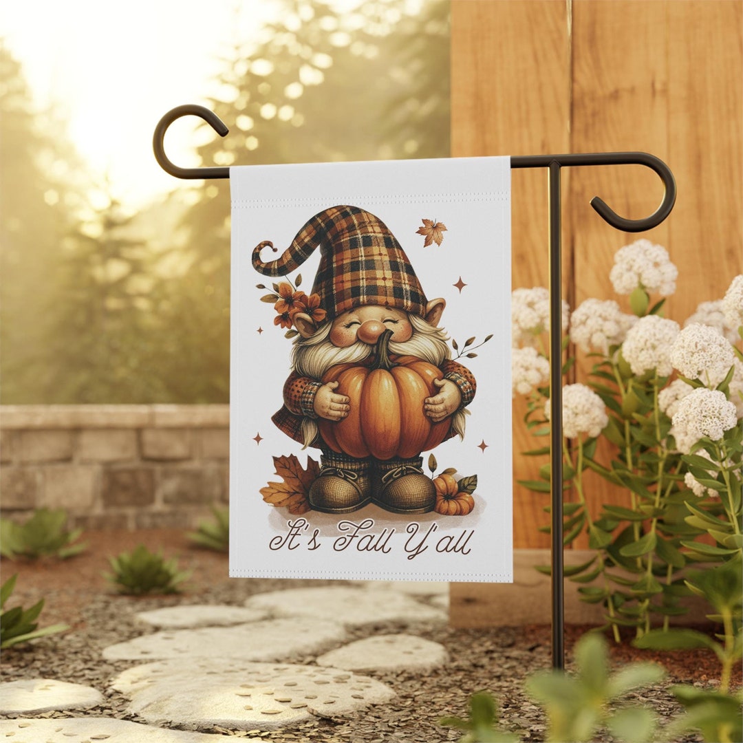 Fall Gnome Cottagecore Halloween Welcome Flag, Pumpkin October House ...