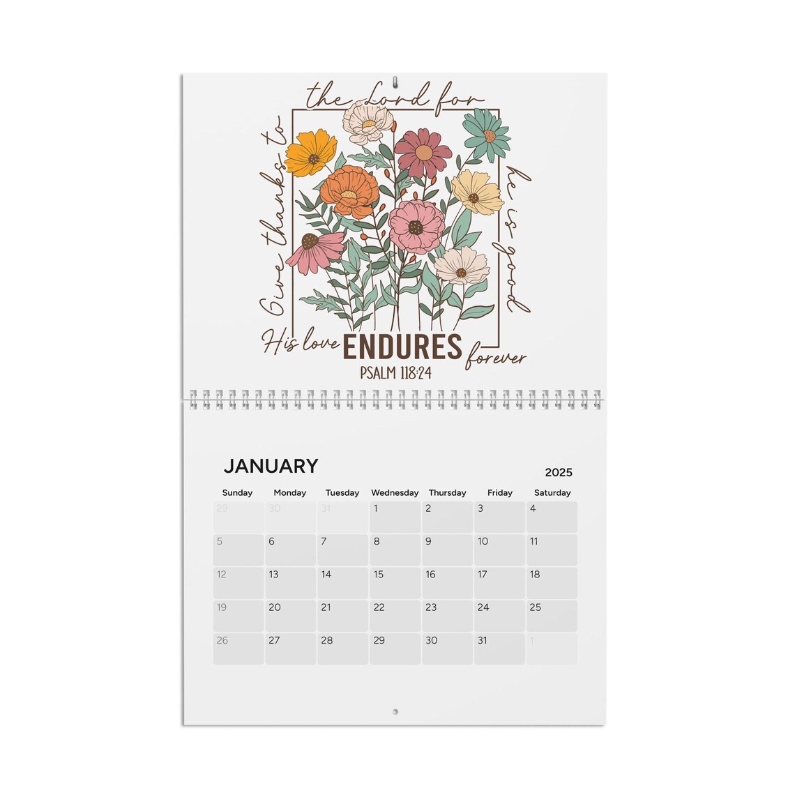 Preppy Religious Faith 2025 Calendar, Encouragement Girly Biblical ...