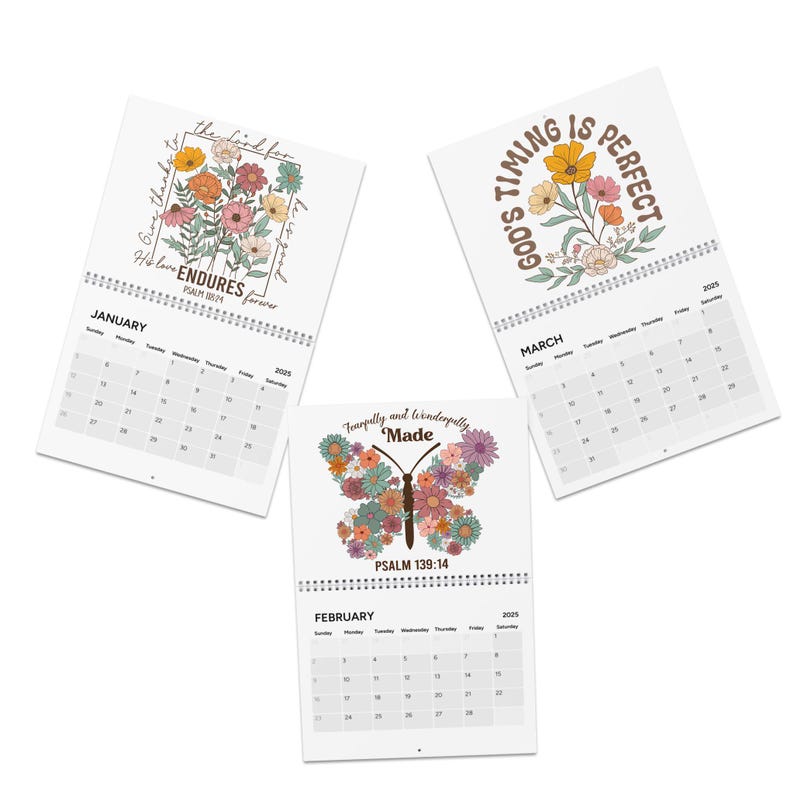 Preppy Religious Faith 2025 Calendar, Encouragement Girly Biblical ...