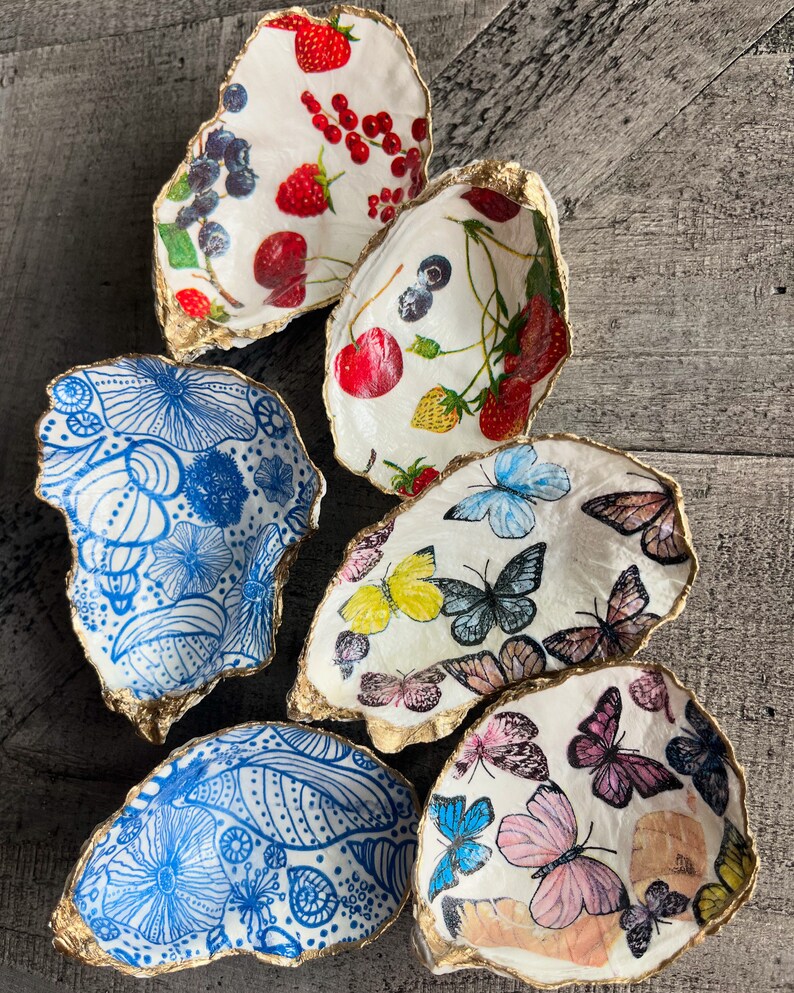 Coastal Decor, Oyster Shell Ring Dish, Trendy Jewelry Tray, Unique Gift ...