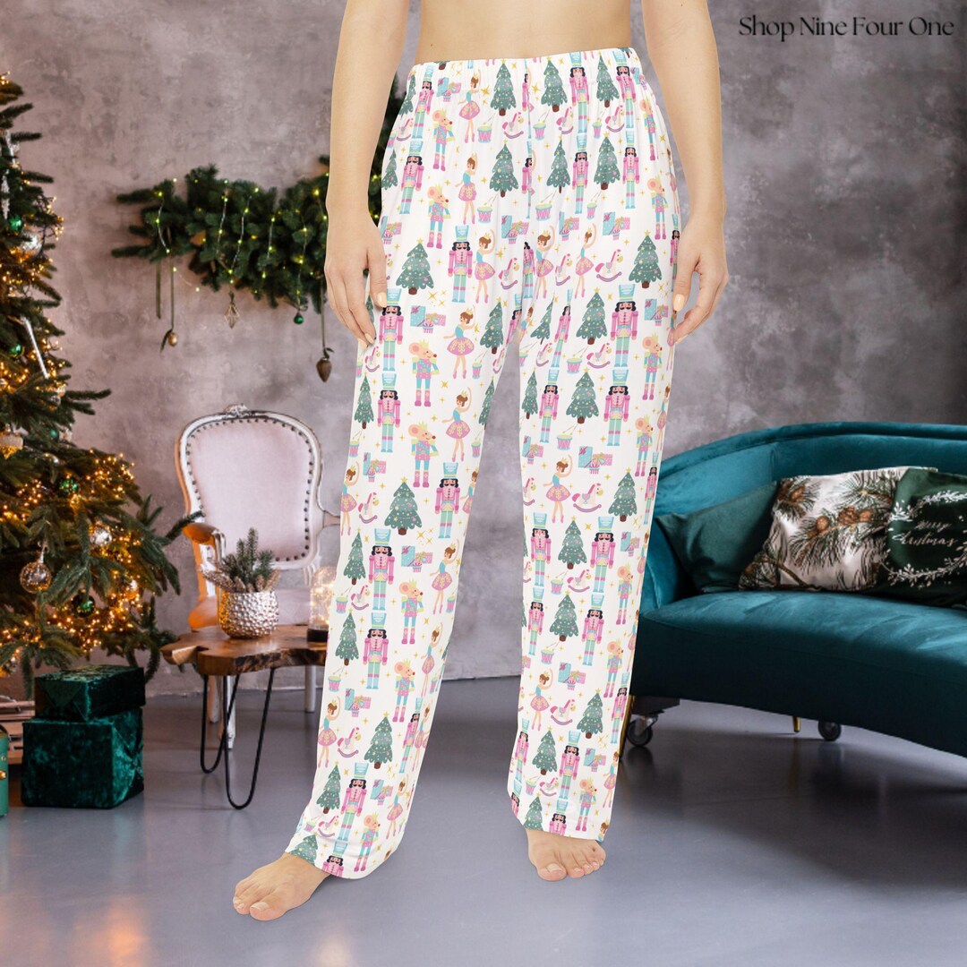 Nutcracker Ballet Christmas Pajama Pants, Soft Pink Pjs, Cute Holiday ...