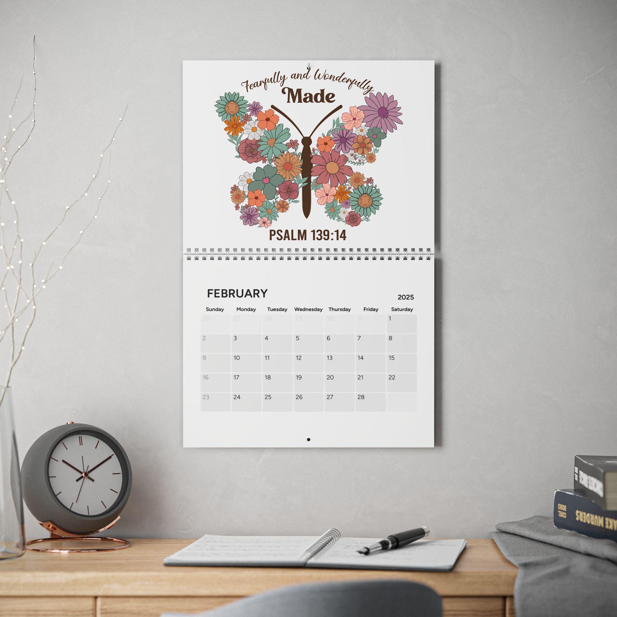 Preppy Religious Faith 2025 Calendar, Encouragement Girly Biblical ...