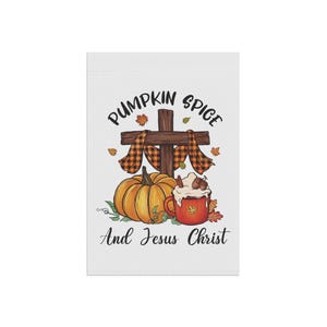 Fall Pumpkin Christian Bible Verse Home Flag, October Religious Gift ...