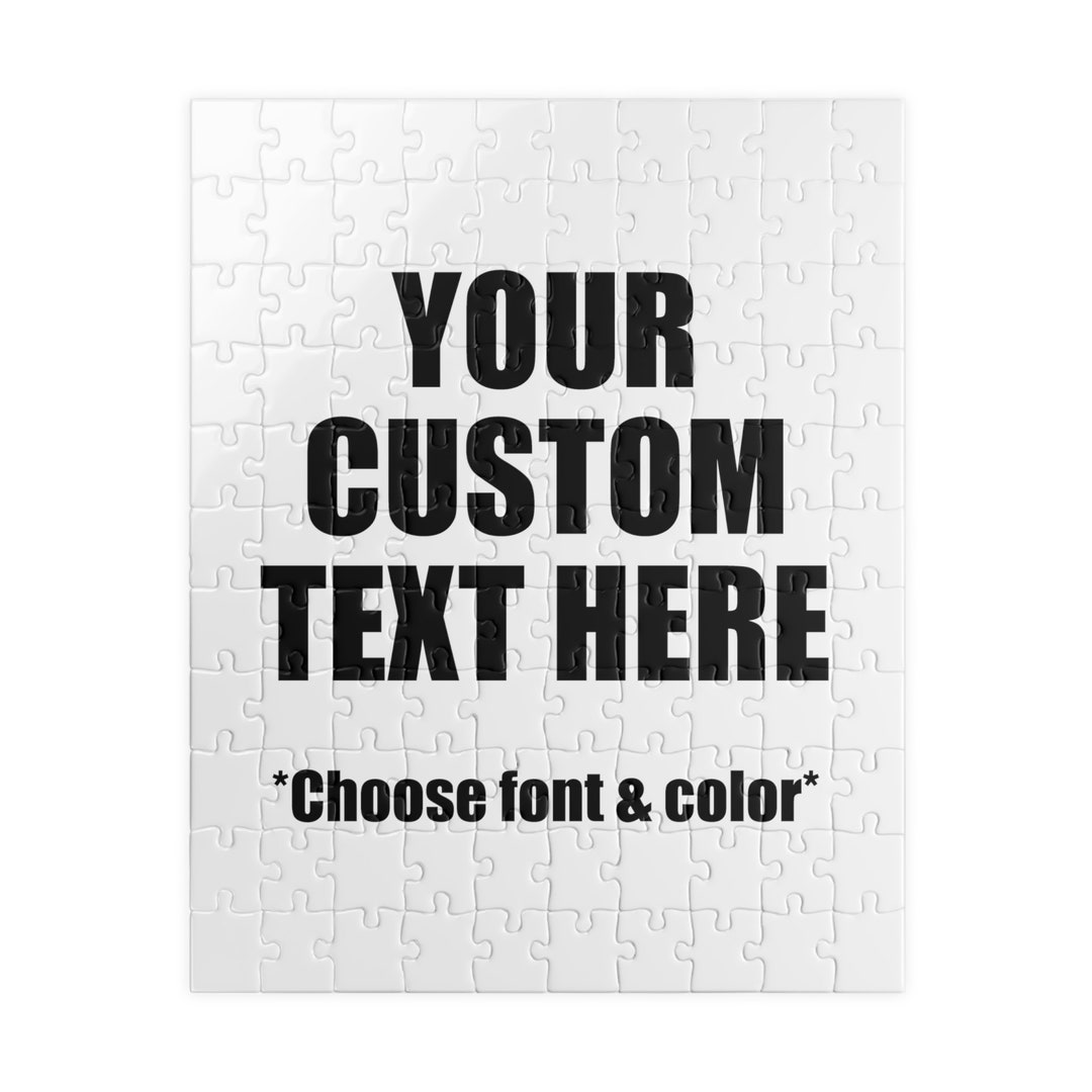 Custom Text Puzzle (110-piece) - Etsy