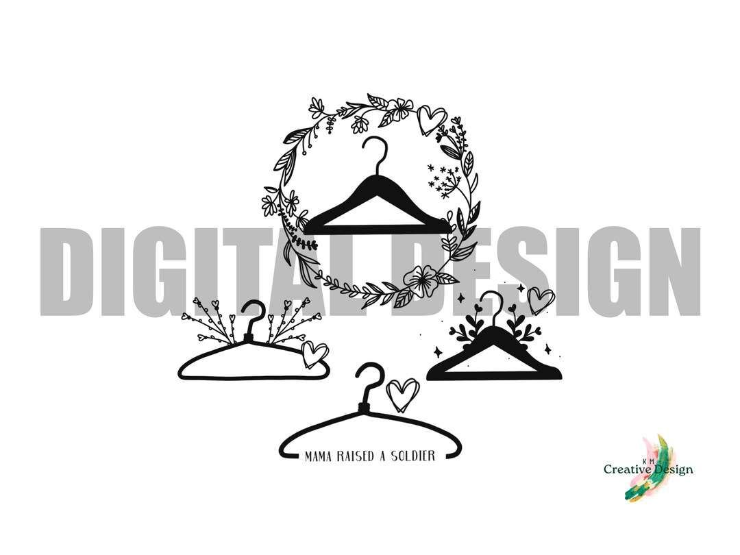 Hand Drawn Coat Hanger Design Bundle 4 Hanger Designs - Etsy