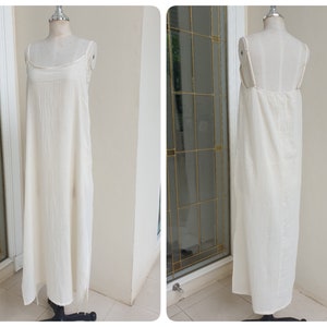 Long Cotton Slip Dress Maxi Slip Dress With Side Split Long - Etsy