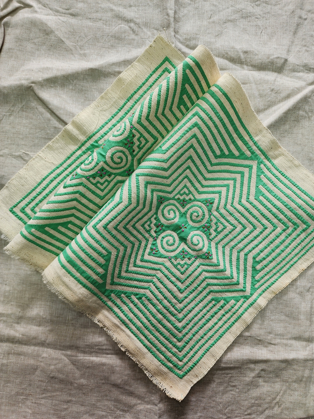 Hmong Reverse Applique Cloth, Hand Embroidery Fabric, Hmong Quilt ...