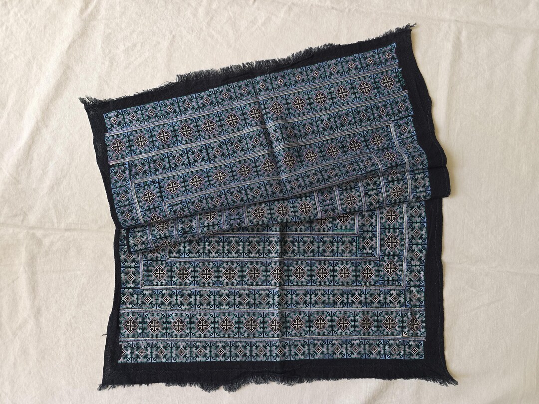 Thai Yao or Mien Embroidery Cloth, Cross Stitch Hand Embroidery Fabric ...