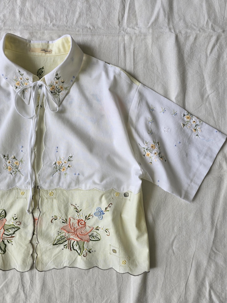 Upcycled, Repurposed or Reworked Vintage Table Cloth to Crop Tops ...