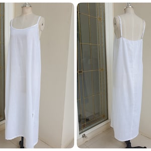 Long Cotton Slip Dress Maxi Slip Dress With Side Split Long - Etsy