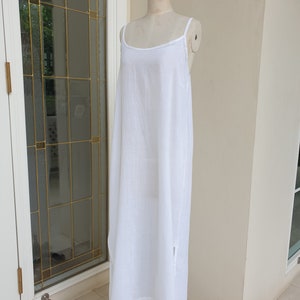 Long Cotton Slip Dress Maxi Slip dress with Side Split Long | Etsy