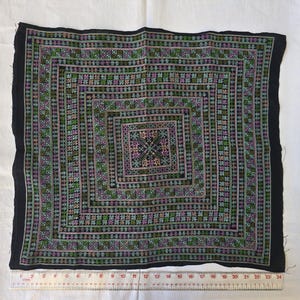 Thai Yao or Mien Embroidery Cloth, Cross Stitch Hand Embroidery Fabric ...