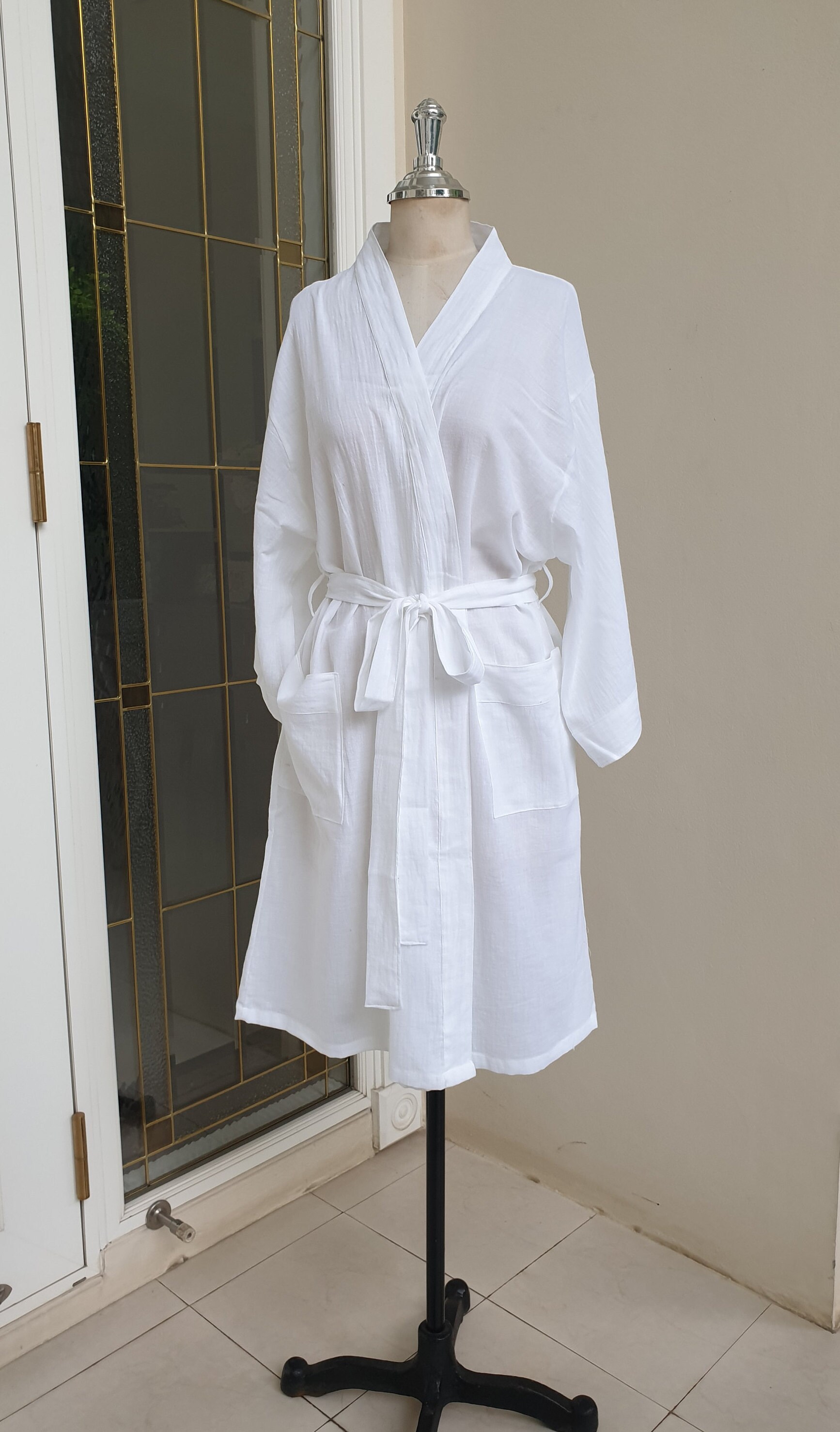 Light Cotton Kimono Robe, Bath Robe, Night Gown, Loungewear Robe - Etsy