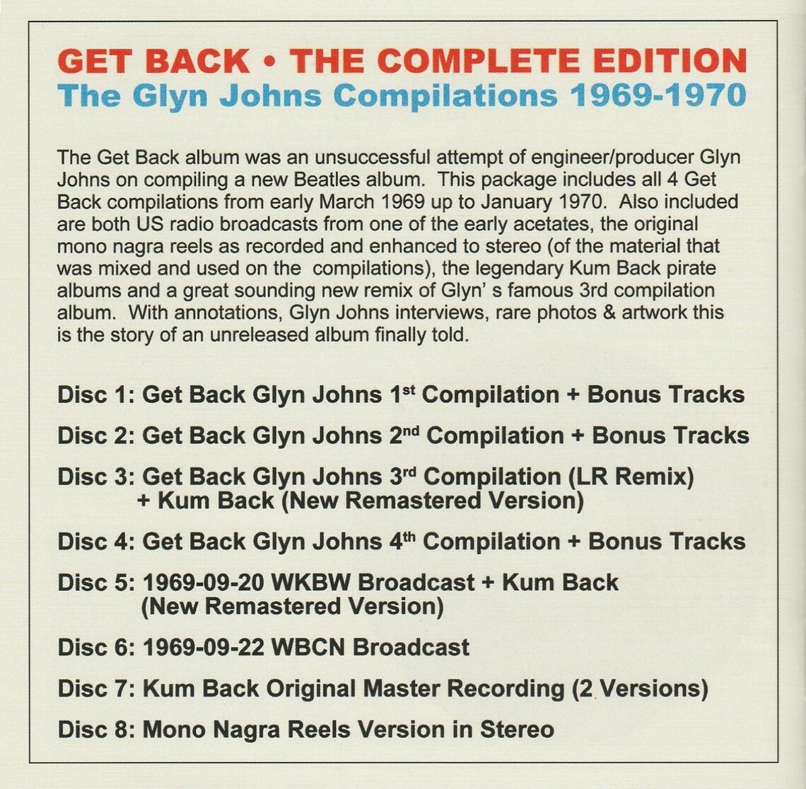 The Beatles Get Back Complete Collection / 8 Cd's - Etsy