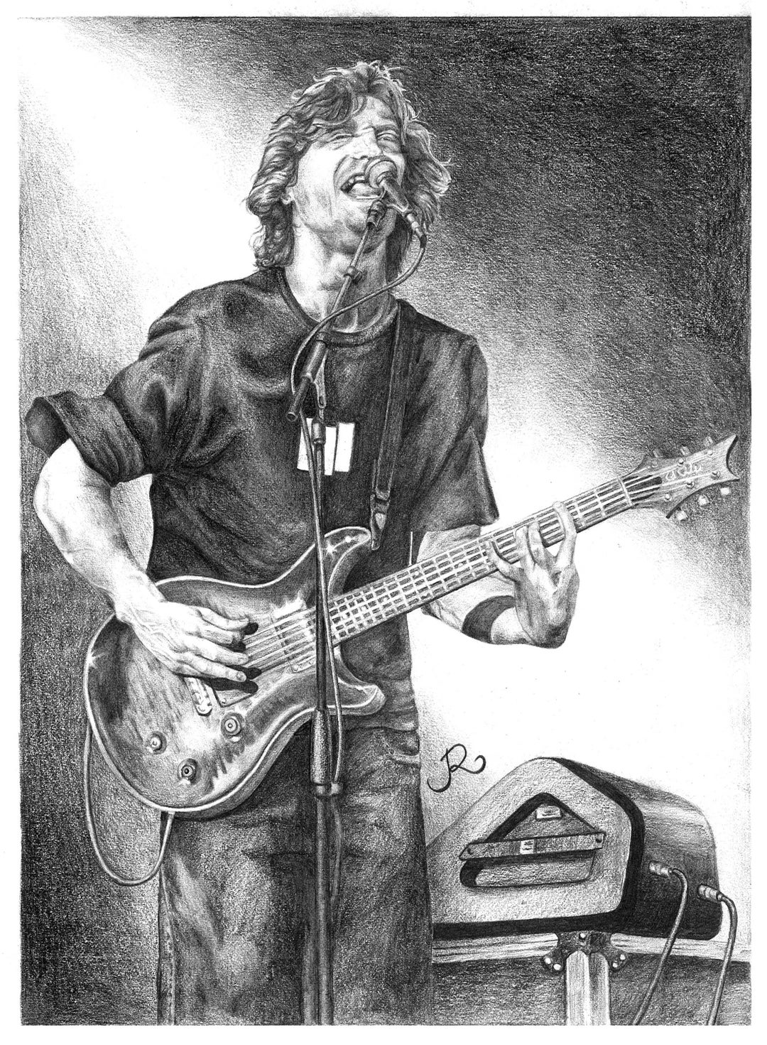 George Mcconnell Widespread Panic, 11 X 17 Hand Drawn, Black & White ...