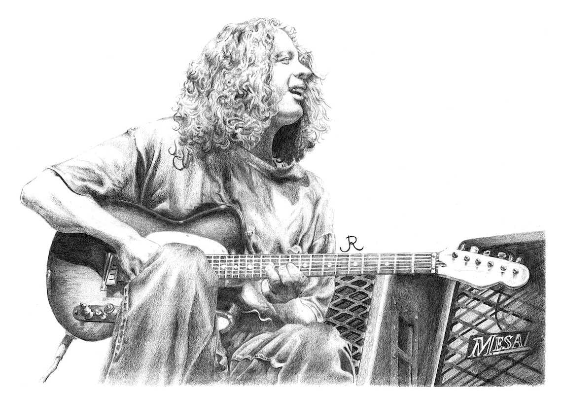 Michael Houser Widespread Panic 11 X 17 Hand Drawn Black & - Etsy