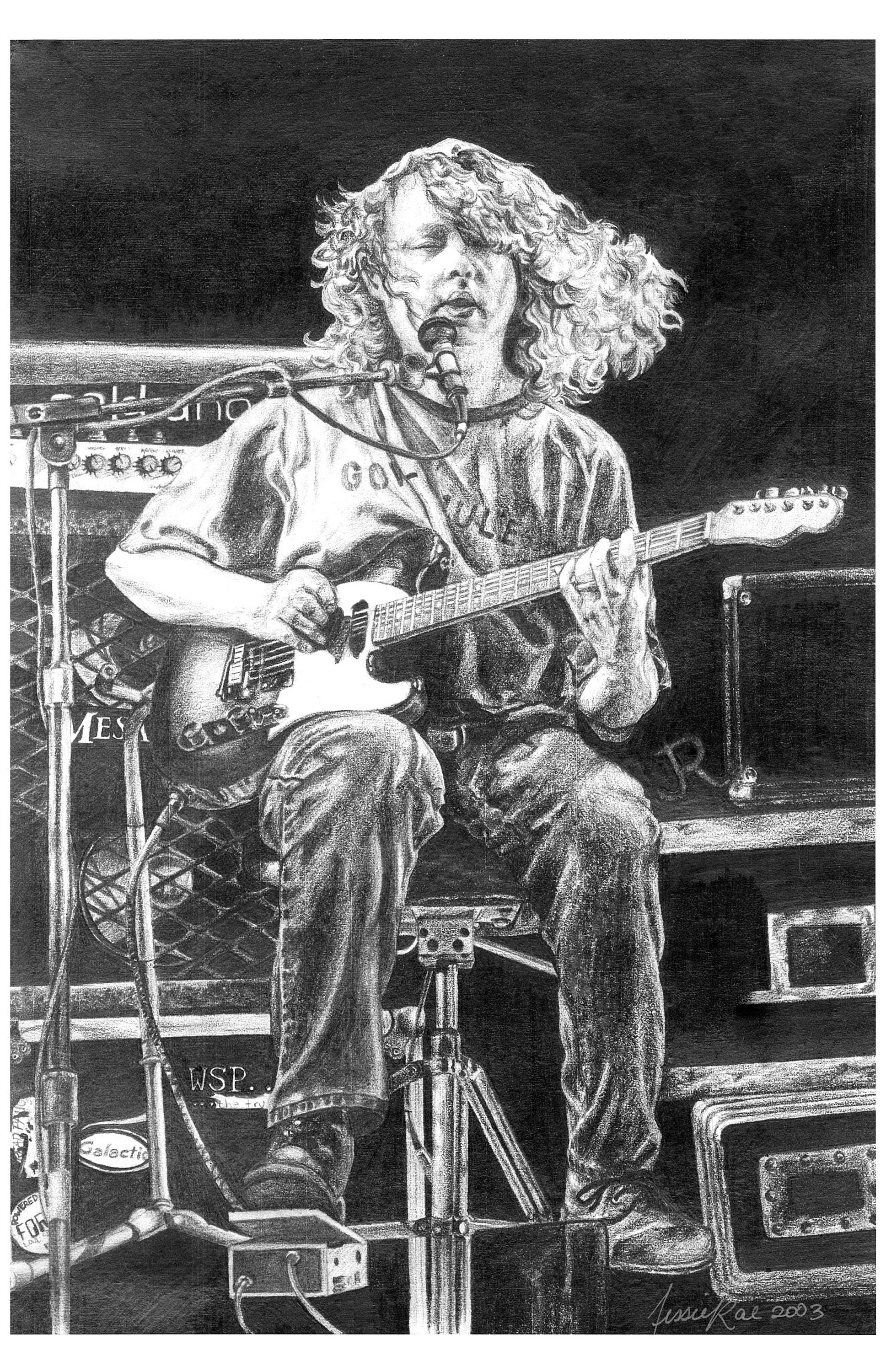 Michael Houser Widespread Panic 11 x 17 Hand Drawn Black & | Etsy