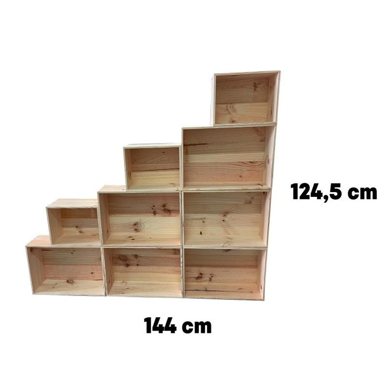 Wooden Bookcase Storage Under Stairs - Modular Shelving Unit With 9 ...