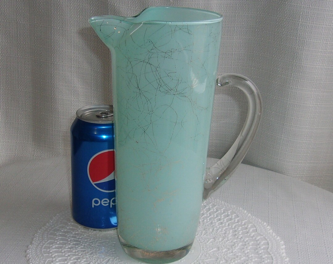 Vintage Blue Cocktail Juice Pitcher - Etsy