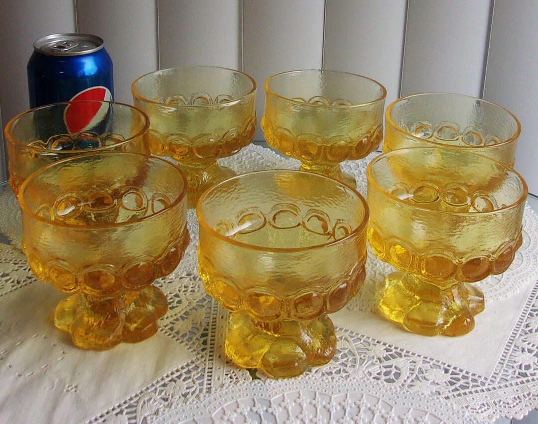 Vintage Tiffin Franciscan Madeira Sherbet Dessert Cups, Cornsilk Yellow ...