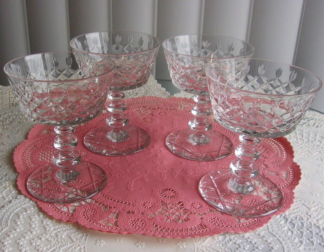 Vintage Crystal Stemware, Sundae Cups, Dessert Cups, Set of Four - Etsy