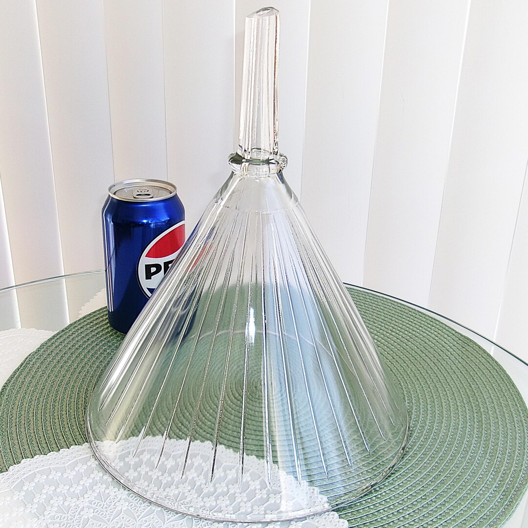 Vintage Glass Funnel, Large Apothecary Lab Ribbed, 10" - Etsy