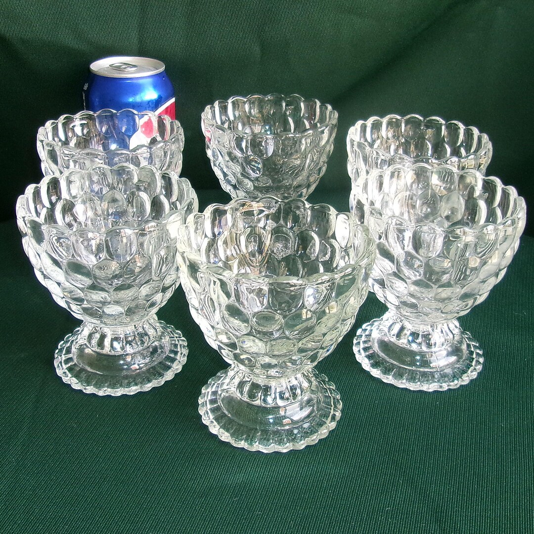 Bubble Glass Crystal Dessert Dishes, Sundae Dishes, Set of Six - Etsy